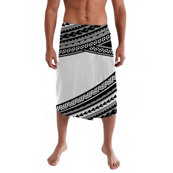 Polynesian Lavalava Simple White LT6 - Wonder Print Shop