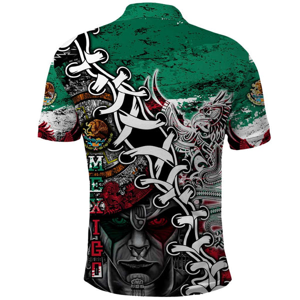 Aztec Warrior Mexican Polo Shirt Aztec Calendar Coat of Arms - Wonder ...