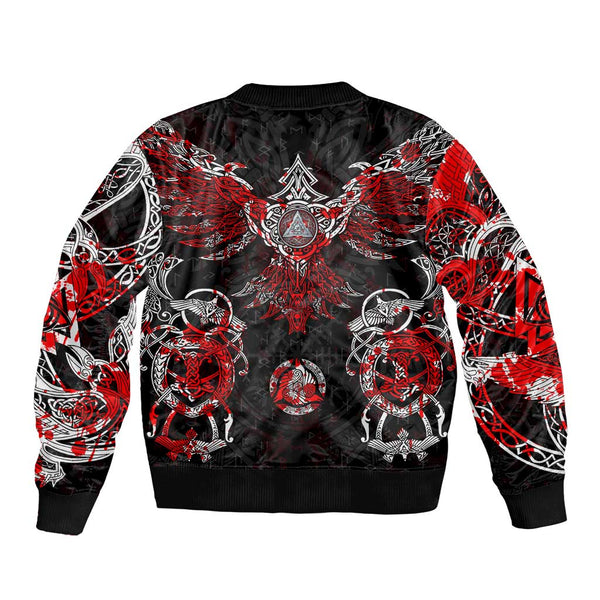 Raven And Norse Runes Bomber Jacket Viking DT02 - Wonderprintshop.com