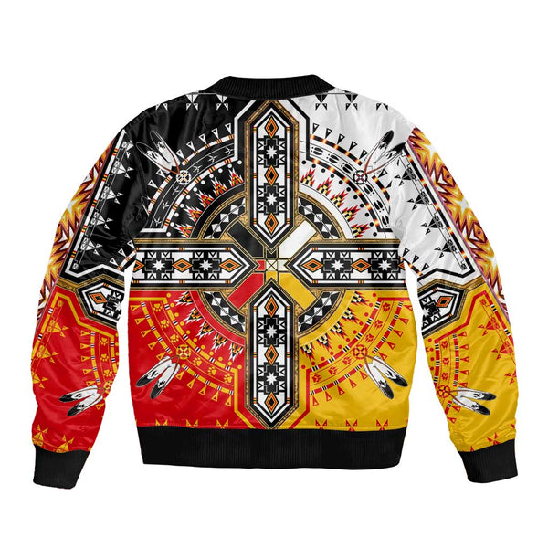 Four Directions Native American Sleeve Zip Bomber Jacket - Wonder Print ...