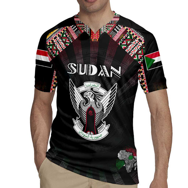Personalized Sudan Roots Rugby Jersey African Map in Fingerprint and ...