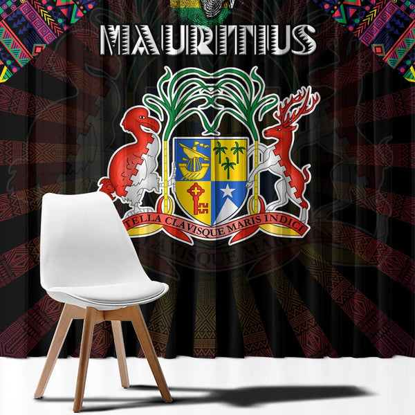 Mauritius Roots Window Curtain African Map in Fingerprint and Tribal ...