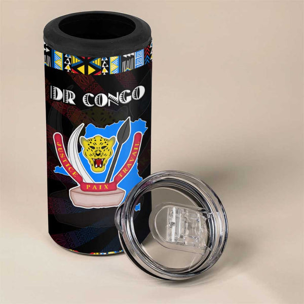 DR Congo Roots 4 in 1 Can Cooler Tumbler African Map in Fingerprint and ...