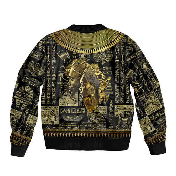 Egypt Pharaoh Bomber Jacket Egyptian Hieroglyphs and Symbols - Wonder ...