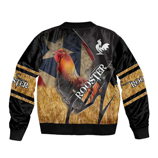 Puerto Rico Rooster Bomber Jacket Gallo Boricua - Wonder Print Shop