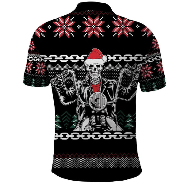 Live To Ride Motorbike Skeleton Polo Shirt Biker Skull Christmas DT04 ...