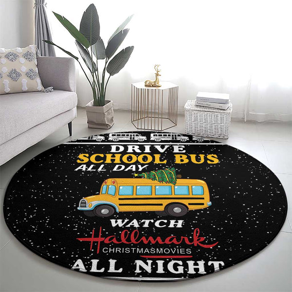 Drive School Bus All Day Round Carpet Watch Hallmark Christmas Movies ...