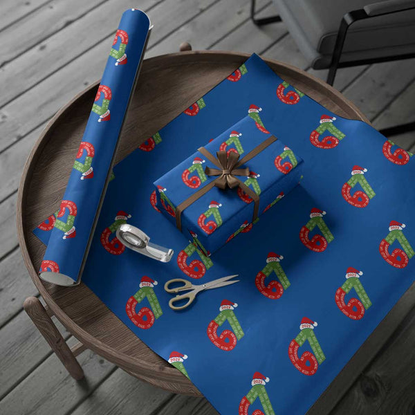 Funny 67 Christmas Wrapping Paper Roll Rizz Aura Farming Bussin Six ...
