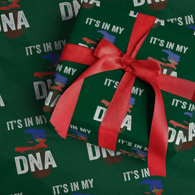 It's In My DNA Haitian Map and Fingerprint Flag Graphic Wrapping Paper ...
