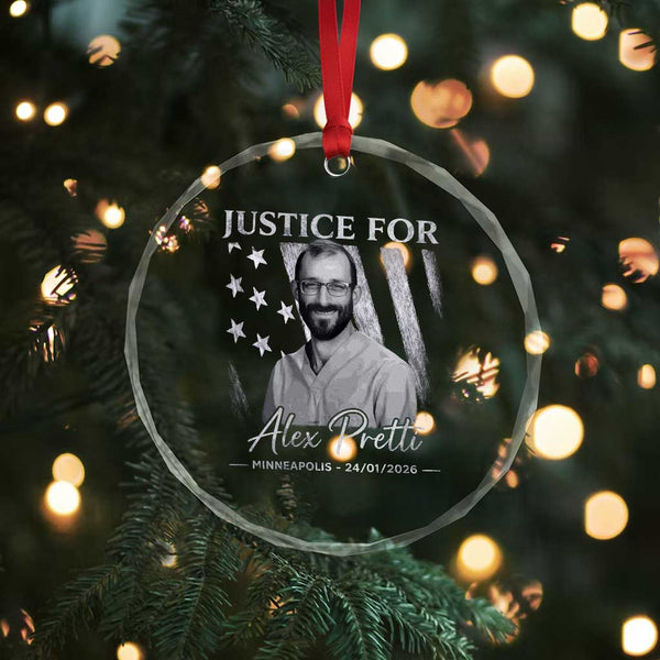 Justice For Alex Pretti Crystal Glass Ornament Minneapolis Tribute 2026 ...