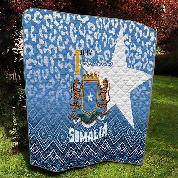 Somalia Independence Day 2024 Quilt Somali Star Leopard Mix African ...