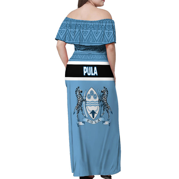Botswana Off Shoulder Maxi Dress Tswana Pula African Pattern - Wonder ...