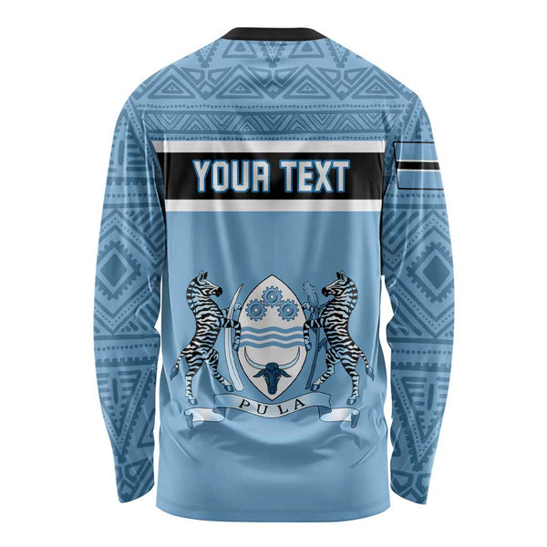 Personalised Botswana Long Sleeve Shirt Tswana Pula African Pattern ...