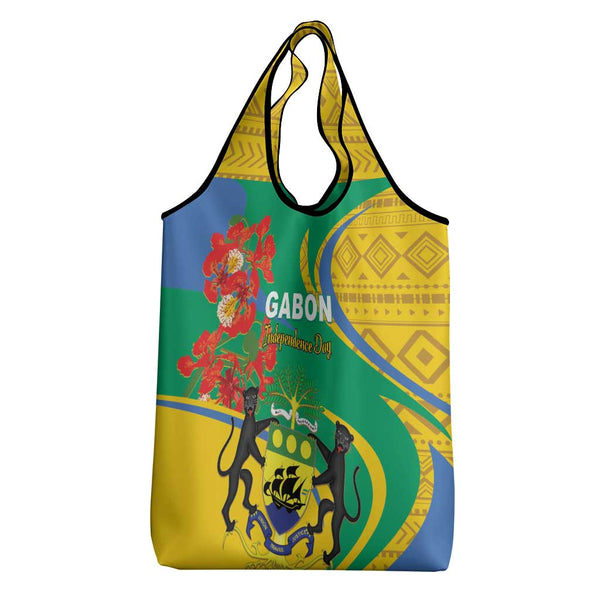 Gabon Independence Day Grocery Bag Gabonaise Flamboyant African Pattern ...