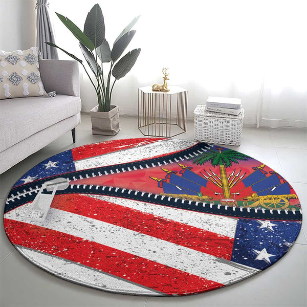 Haitian Americans Zipper Stylized Round Carpet Haiti Heritage Month ...