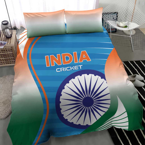 India Cricket Bedding Set Men in Blue Champions 2025 - Wonder Print Shop