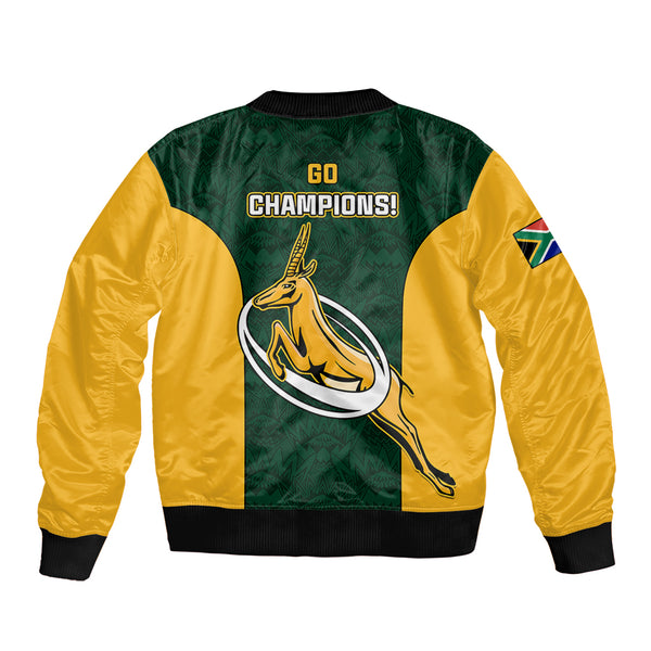 South Africa Rugby Sleeve Zip Bomber Jacket Springboks Go Champions ...