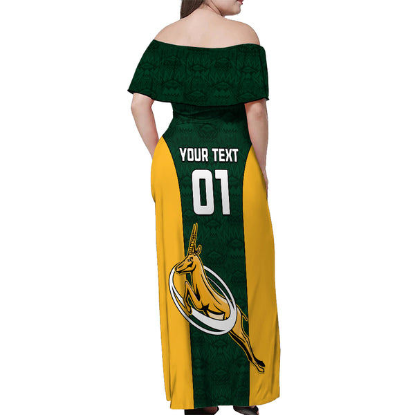 Custom South Africa Rugby Off Shoulder Maxi Dress Springboks Go Champi ...