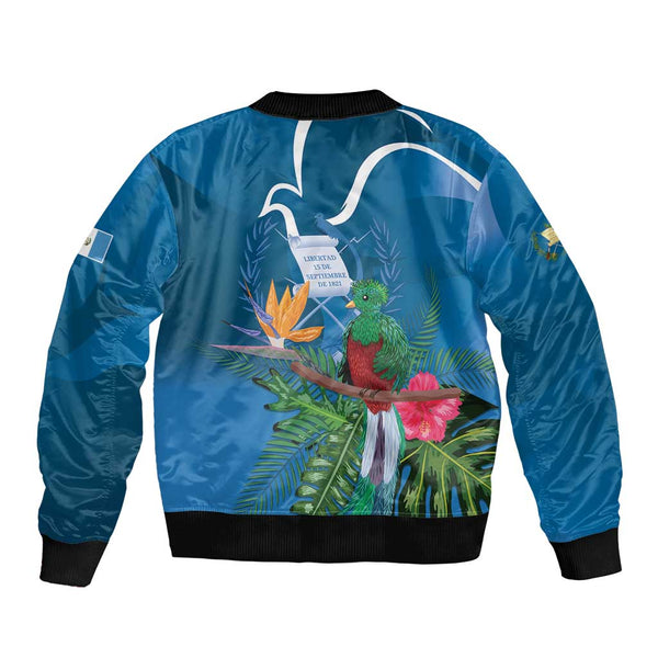 Guatemala Independence Day Sleeve Zip Bomber Jacket Quetzal Tropical ...