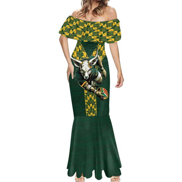 Custom South Africa 2024 Rugby Mermaid Dress Go Springboks Protea ...