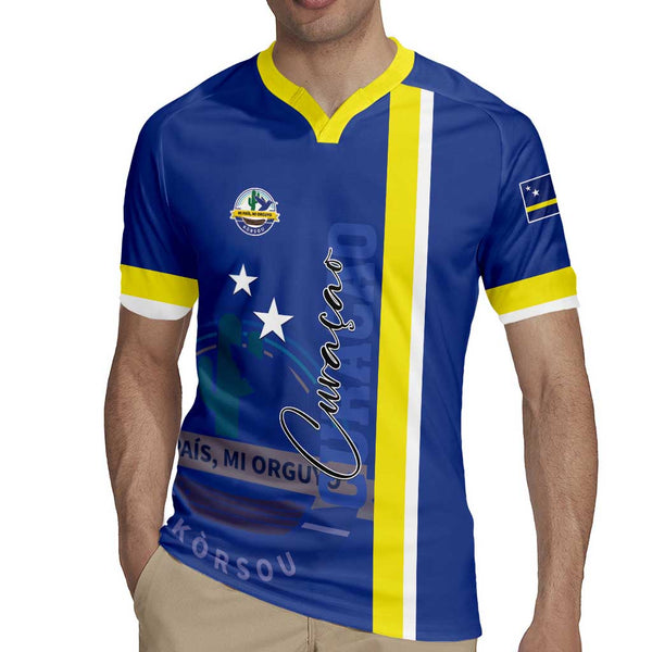 Personalised Curacao Rugby Jersey Pais Korsou Coat of Arms - Wonder ...