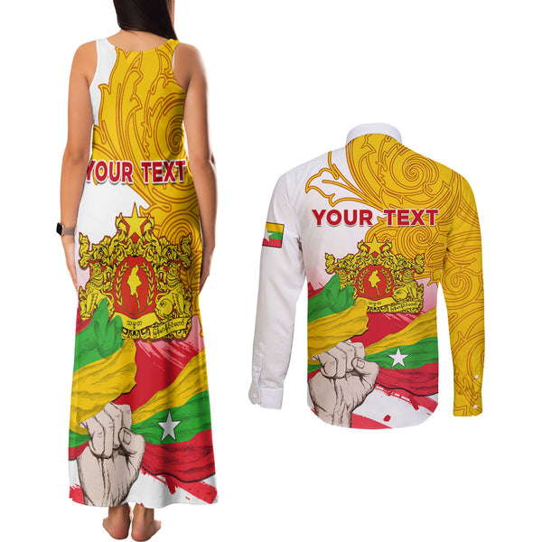 Myanmar Independence Day Couples Matching Tank Maxi Dress and Long ...