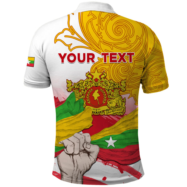 Myanmar Independence Day Polo Shirt Brahmadesh Kanote Pattern - Wonder ...
