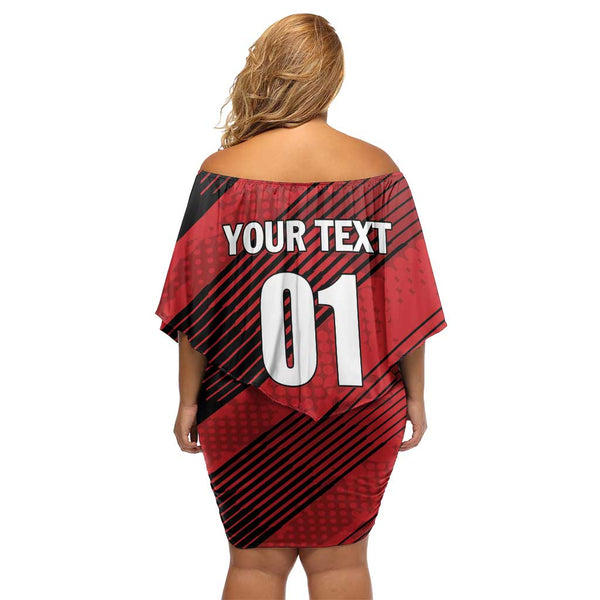 Custom Trinidad and Tobago Football Off Shoulder Short Dress Soca ...