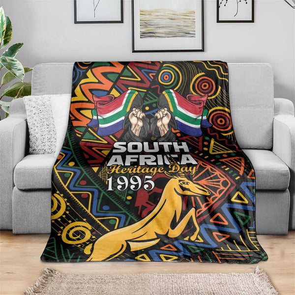 South African Heritage Day Blanket Springbok African Pattern LT01 ...