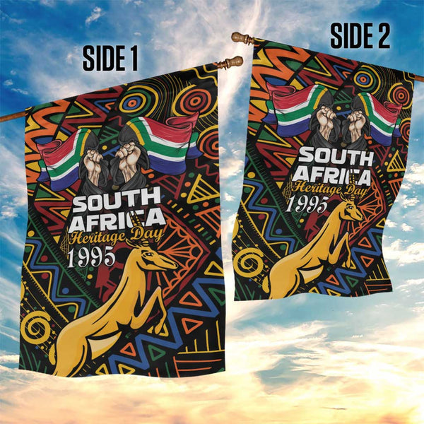 South African Heritage Day Garden Flag Springbok African Pattern ...