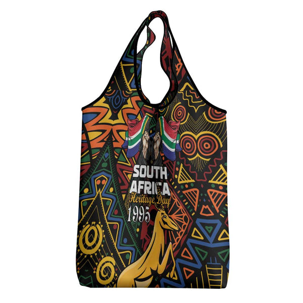 South African Heritage Day Grocery Bag Springbok African Pattern ...