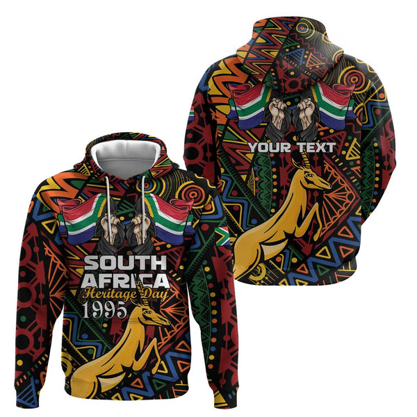 South African Heritage Day Hoodie Springbok African Pattern - Wonder ...