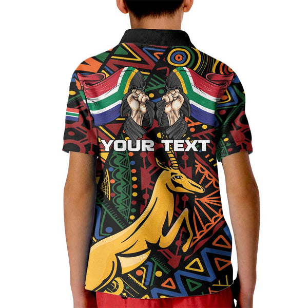 South African Heritage Day Kid Polo Shirt Springbok African Pattern ...