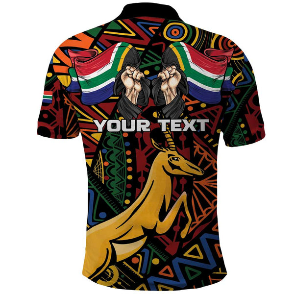 South African Heritage Day Polo Shirt Springbok African Pattern ...