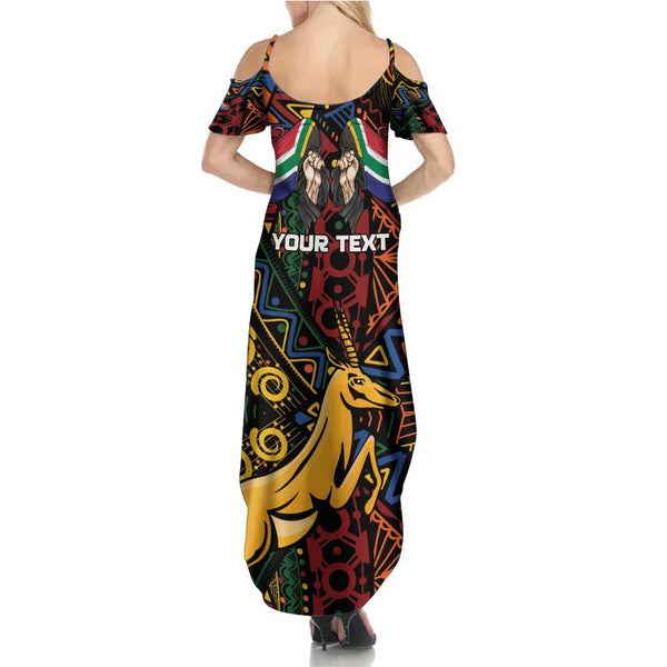 South African Heritage Day Summer Maxi Dress Springbok African Pattern ...