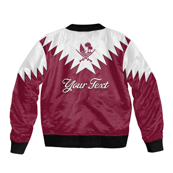Personalised Qatar National Day Bomber Jacket Dawlat Qatar Map Islamic ...