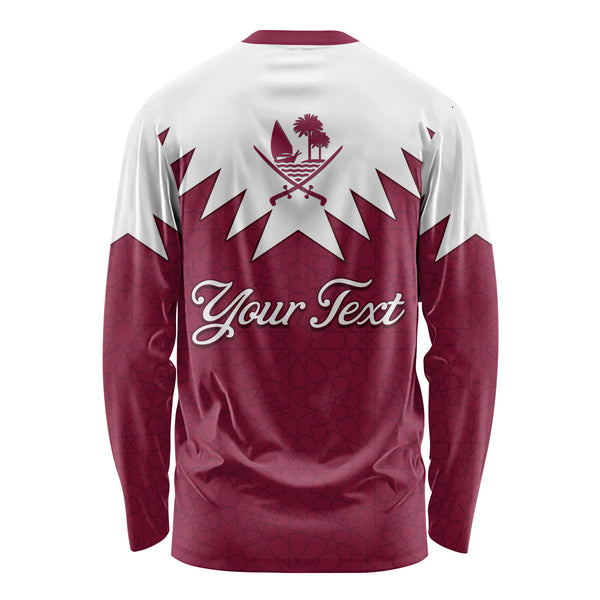 Personalised Qatar National Day Long Sleeve Shirt Dawlat Qatar Map ...