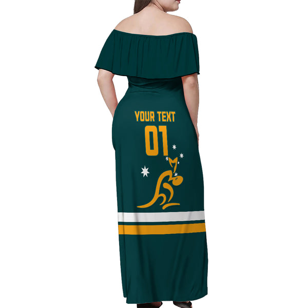 Custom Australia Rugby Off Shoulder Maxi Dress Wallabies Go 2023 World ...