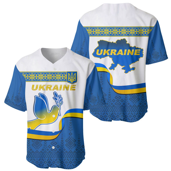 Ukraine Baseball Jersey Ukrainian Map Vyshyvanka Pattern - Wonder Print ...