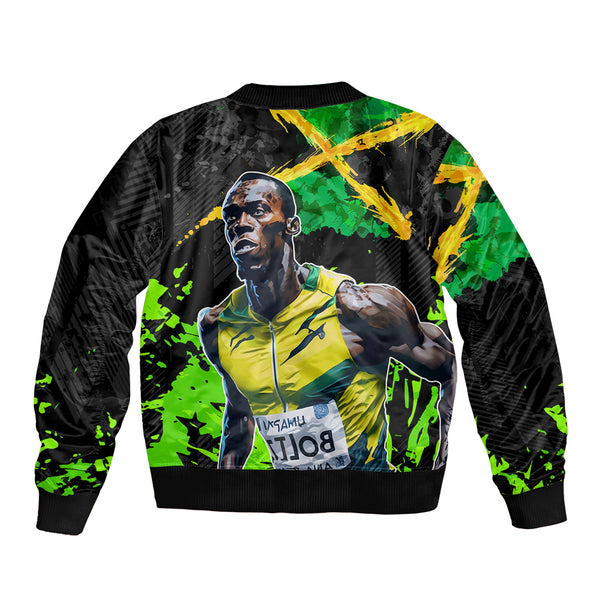 Jamaica Lightning Bolt Bomber Jacket Proud of Jumieka Splash Style ...