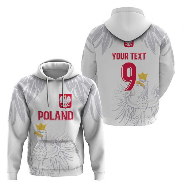 Custom Polish Football Jersey Hoodie Polska Eagle Athletic Soccer ...