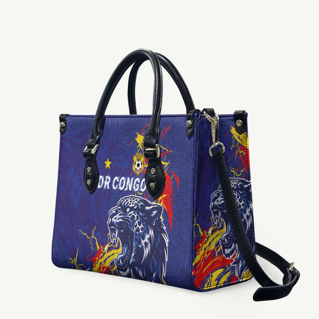 DR Congo Football Leopard Mascot Leather Bag Fierce Leopard Art ...