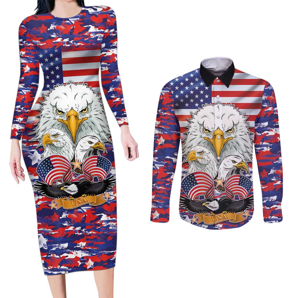 American Eagles Couples Matching Long Sleeve Bodycon Dress and Long ...