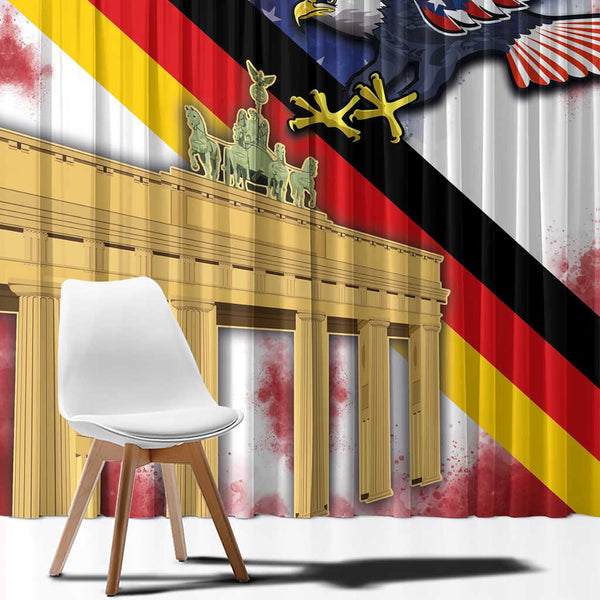 German American Heritage Month Window Curtain United States Eagle and ...
