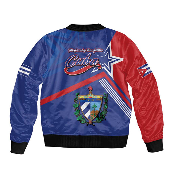 Cuba Coat Of Arms Sleeve Zip Bomber Jacket The Pearl Of The Antilles ...