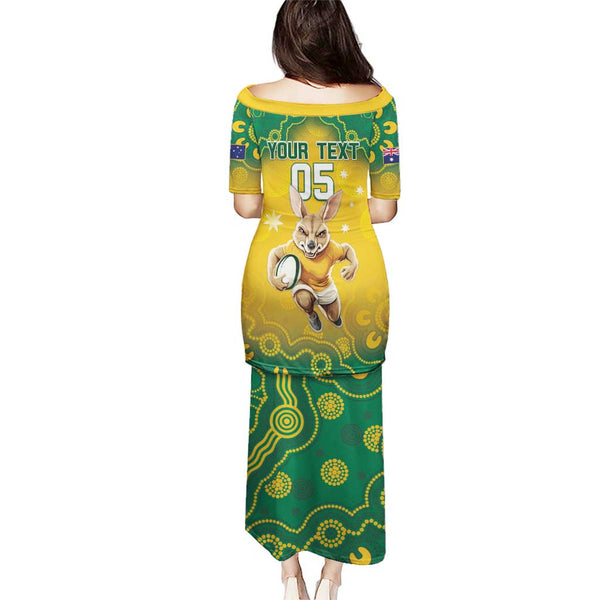 Custom Australia Rugby 2024 Puletasi Go Wallabies Aboriginal Pattern ...