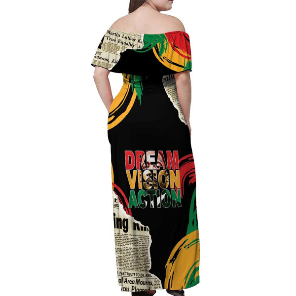 Remembering The Legacy Of MLK Off Shoulder Maxi Dress LT05 - Wonder ...