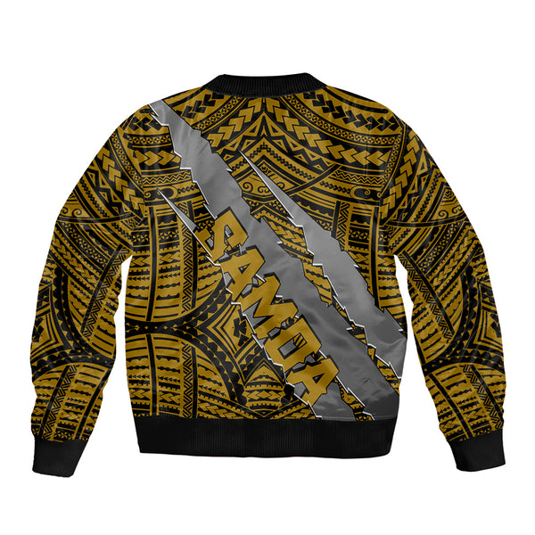 Polynesian Samoa Bomber Jacket with Coat Of Arms Claws Style - Gold LT6 ...