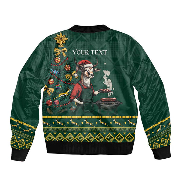 Personalised South Africa Christmas Bomber Jacket Bokke Merry Braai-mas ...