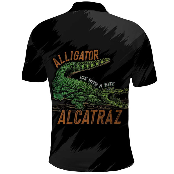 Alligator Alcatraz Polo Shirt ICE With A Bite - Wonder Print Shop